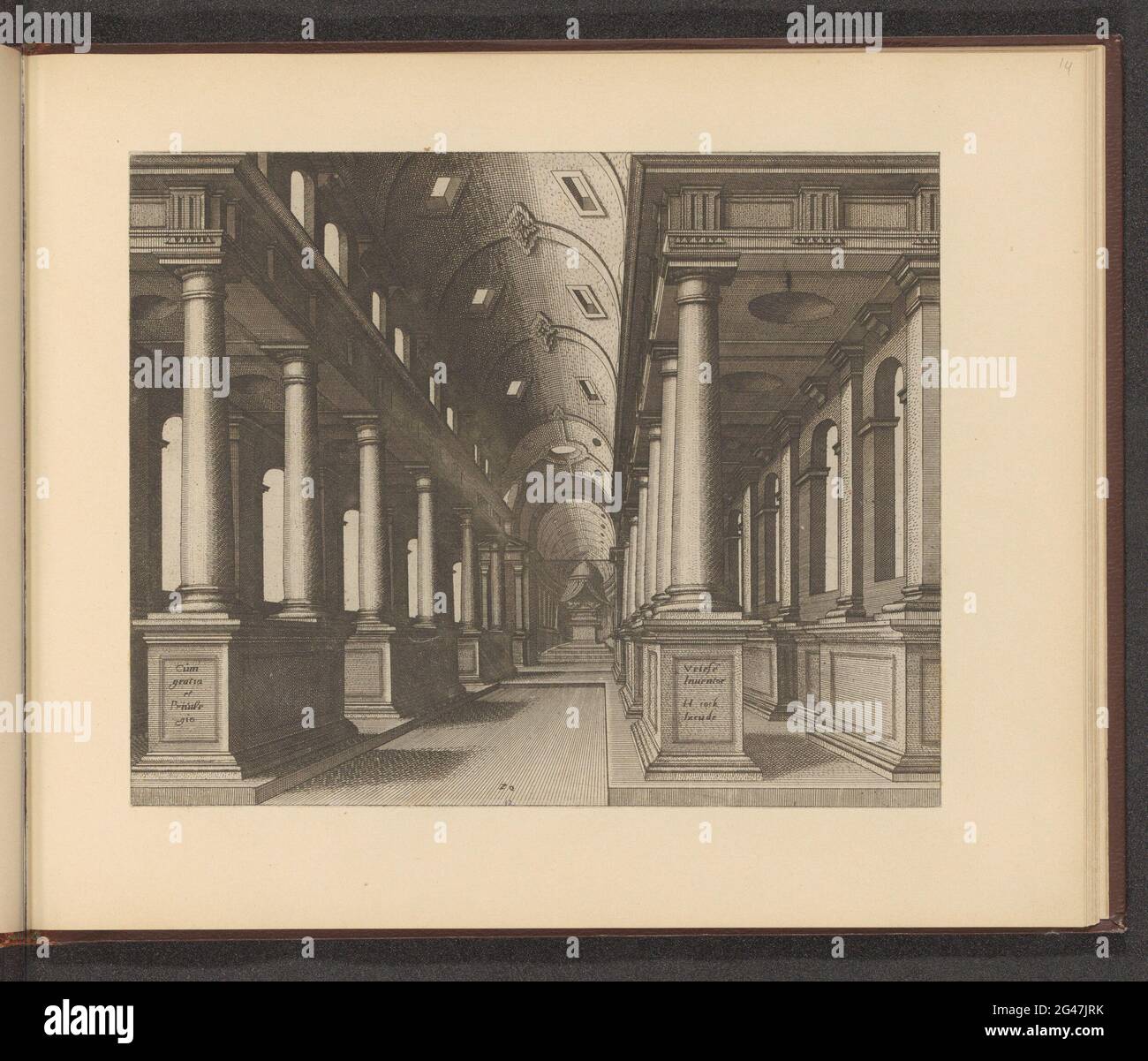 Interior of a church with columns of the Tuscan order; Scenographiae ...