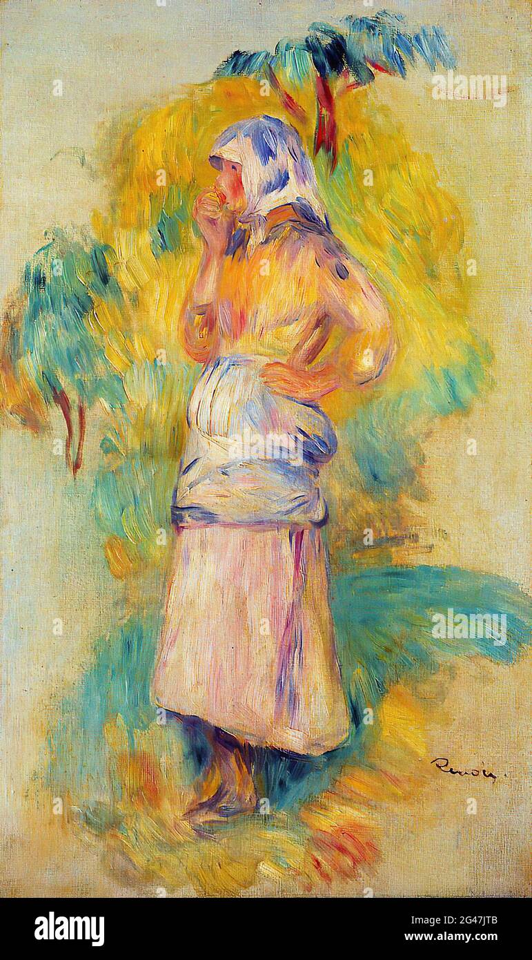 Pierre-Auguste Renoir - Young Peasant Eating an Apple C 1894 Stock ...