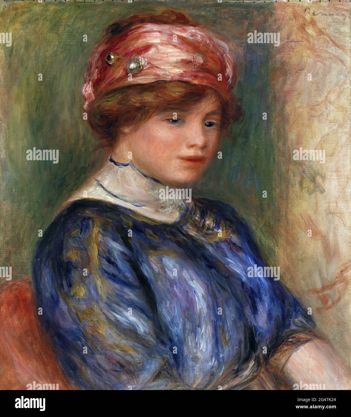 Pierre-Auguste Renoir - Young Woman in Blue Bust Stock Photo - Alamy