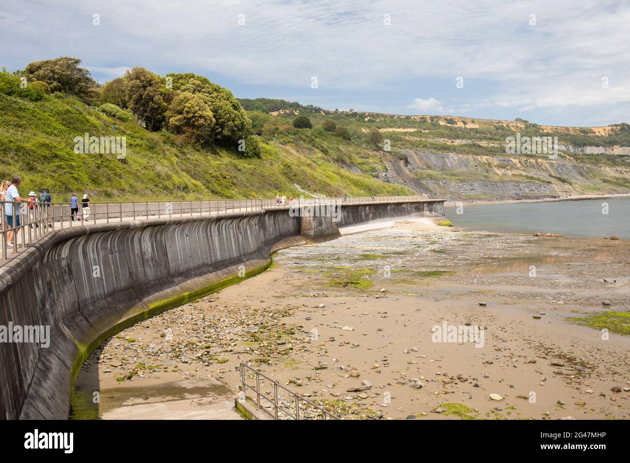 Church Cliff Walk coastal protection wall at Lyme Regis, Dorset ...
