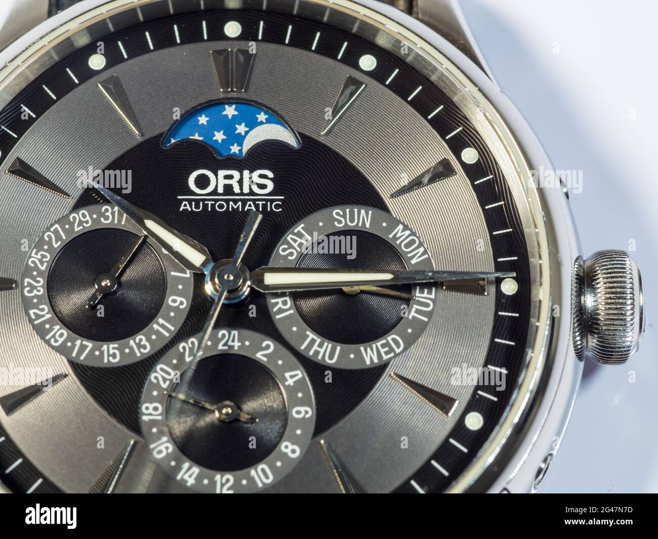 BANGKOK - OCTOBER 21: Oris Artelier Moon phase with black dial is ...