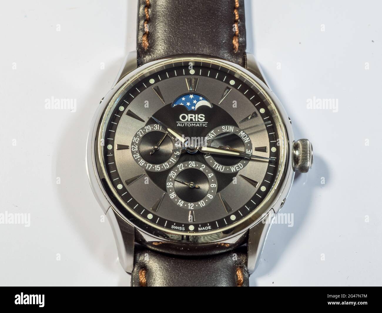 BANGKOK - OCTOBER 21: Oris Artelier Moon phase with black dial is ...