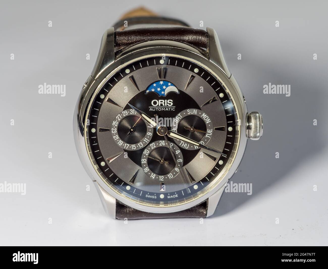 BANGKOK - OCTOBER 21: Oris Artelier Moon phase with black dial is ...