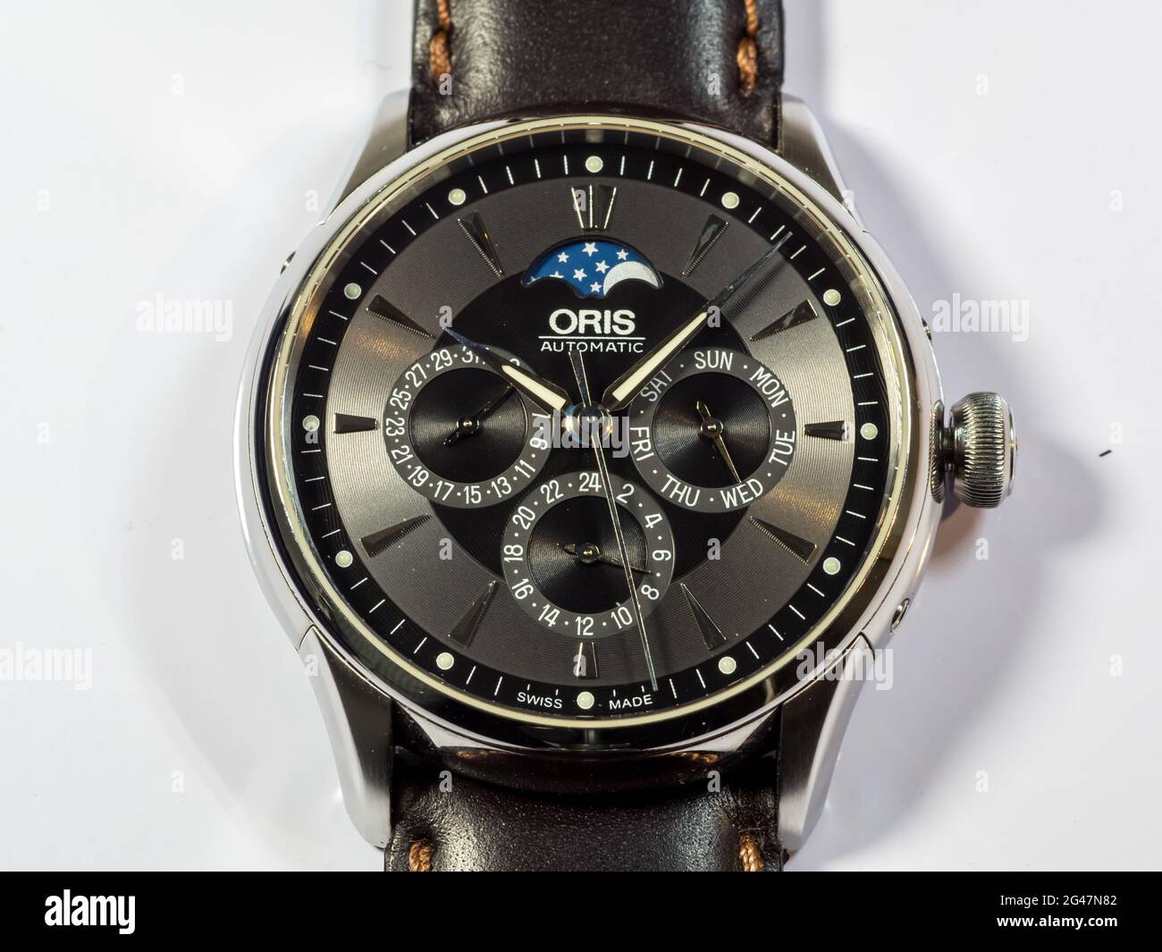 BANGKOK - OCTOBER 21: Oris Artelier Moon phase with black dial is ...