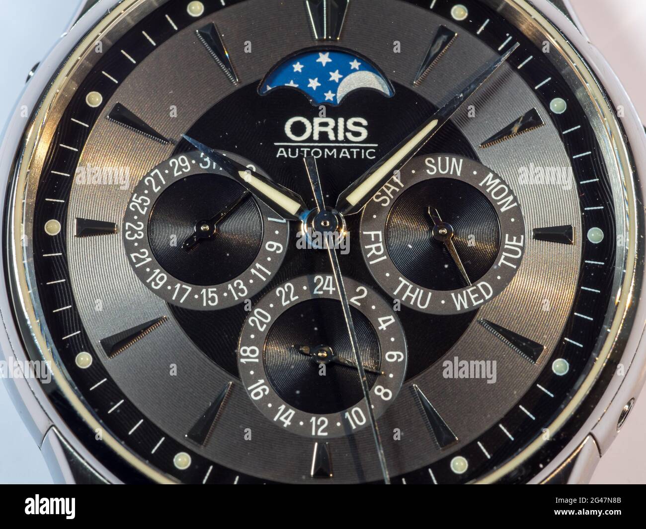 BANGKOK - OCTOBER 21: Oris Artelier Moon phase with black dial is ...