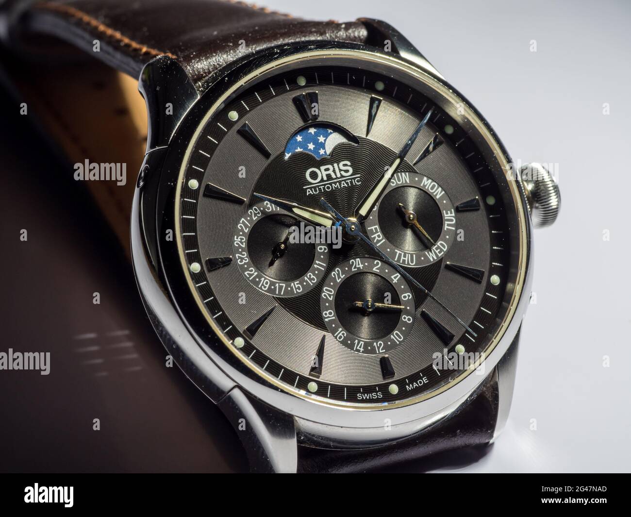 BANGKOK - OCTOBER 21: Oris Artelier Moon phase with black dial is ...