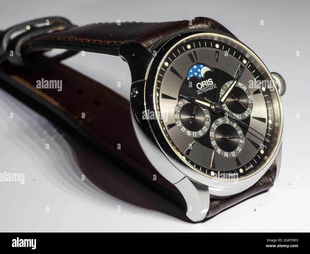 BANGKOK - OCTOBER 21: Oris Artelier Moon phase with black dial is ...