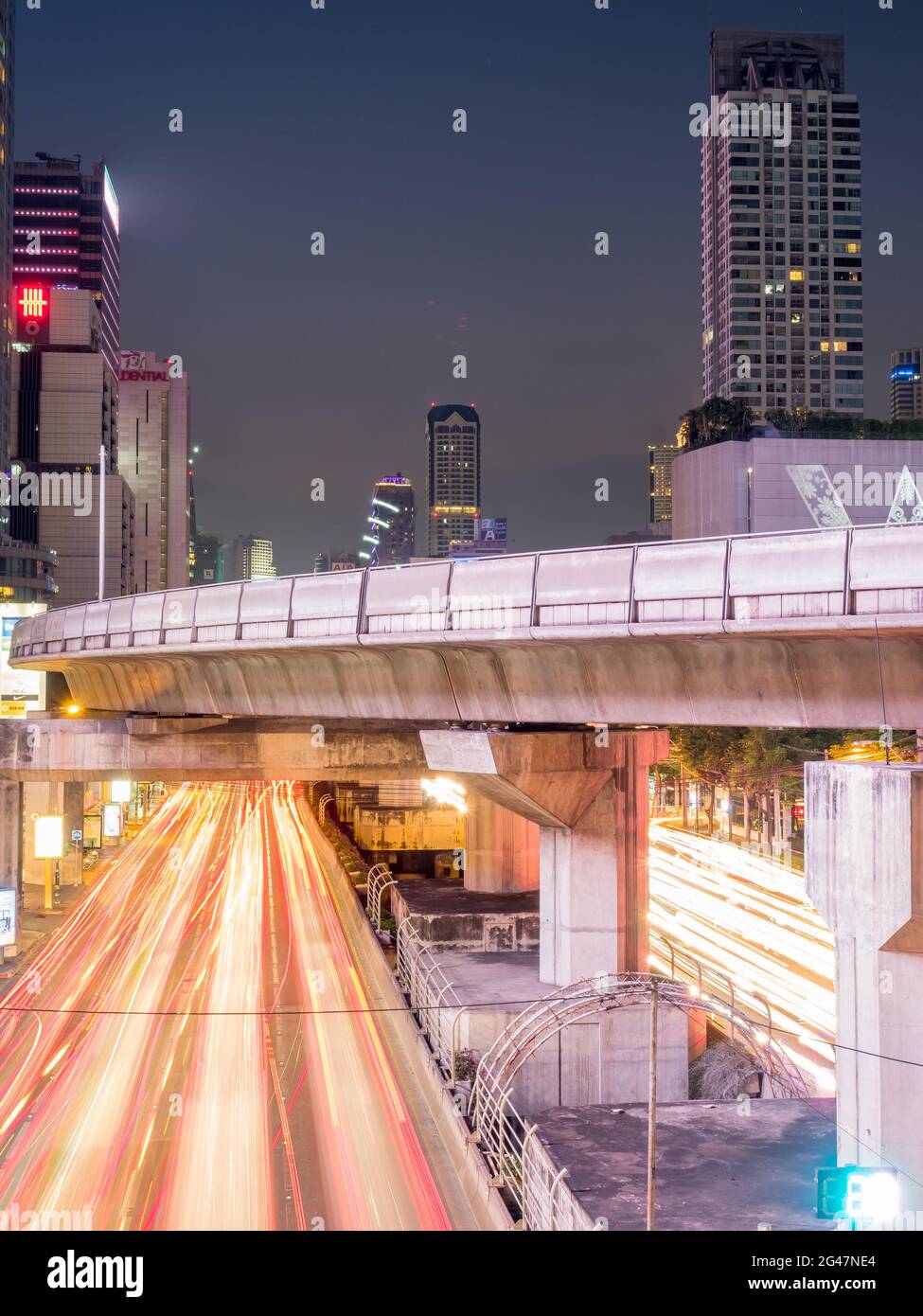 Traffic congestion in Bangkok during twilight night light view Stock ...