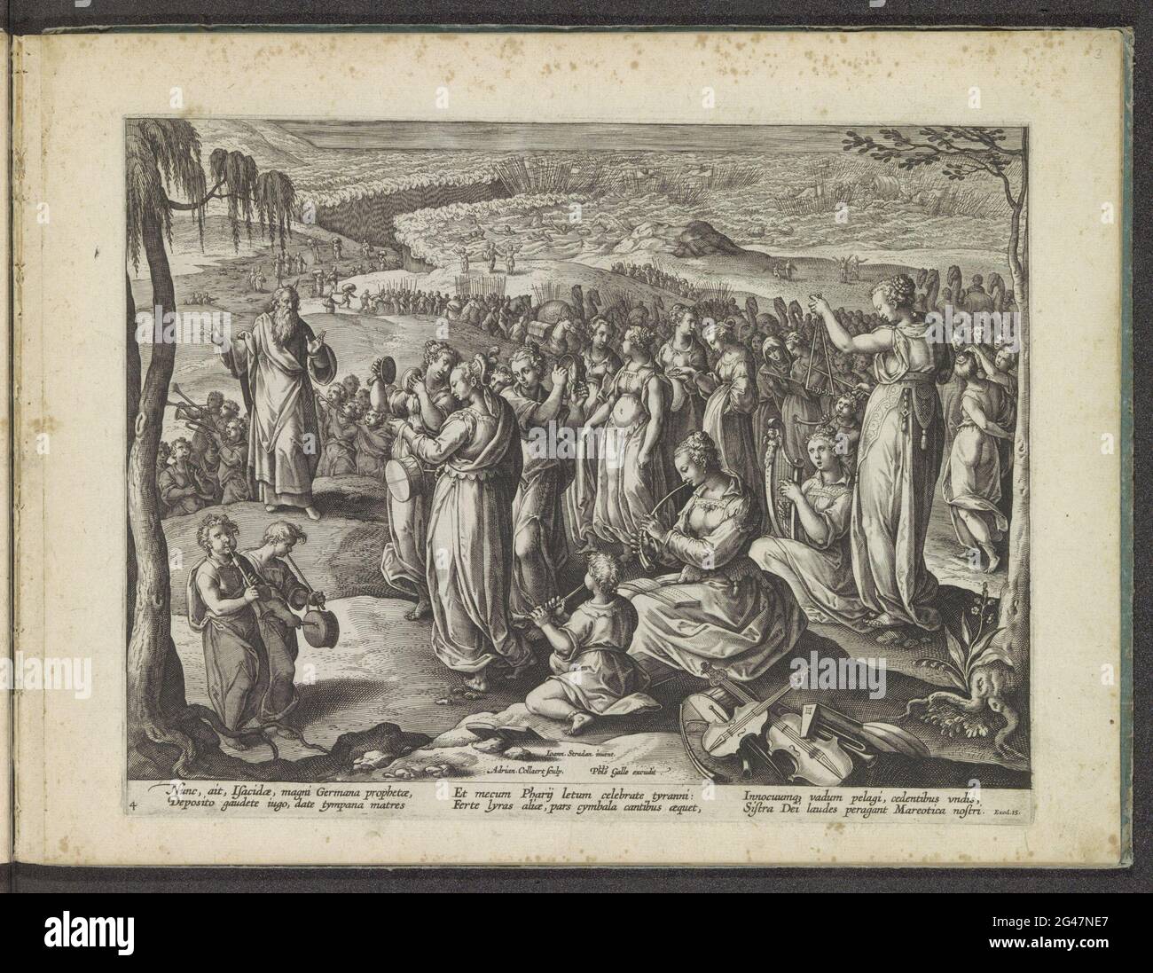 Moses and the Israelites lift thanks to; Praise to music; Encomium ...