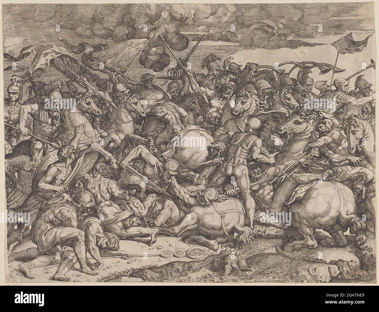 Battle of the Milvic bridge. Combat scene in a landscape, possibly the ...