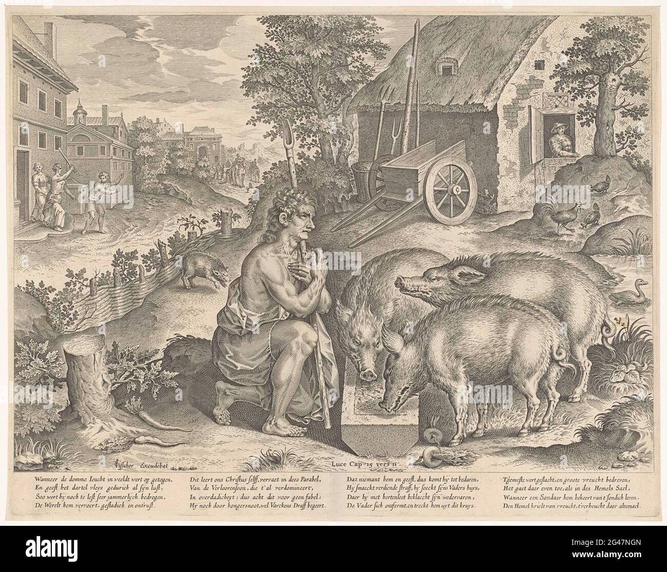 The lost son as a pig powder; Spacious bible. The lost son has wasted ...