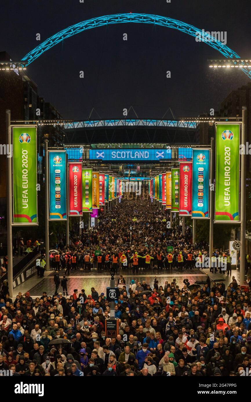 22,500 fans fill Olympic Way as they leave Wembley Stadium after ...