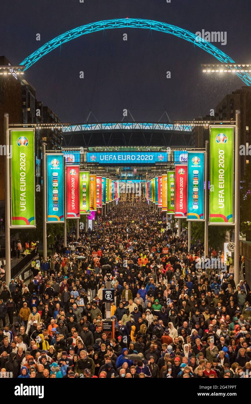22,500 fans fill Olympic Way as they leave Wembley Stadium after ...