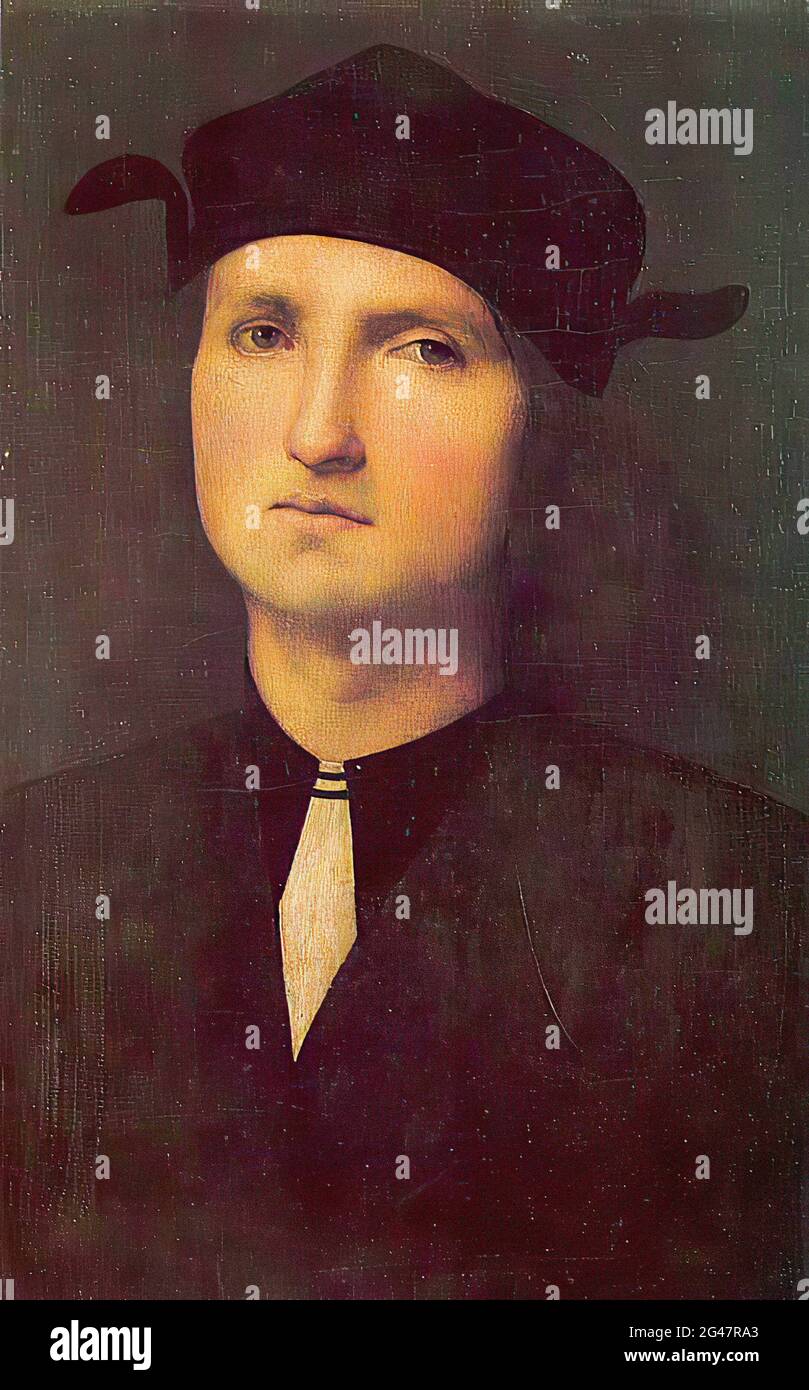 Pietro Perugino - Portrait Young Man Stock Photo - Alamy
