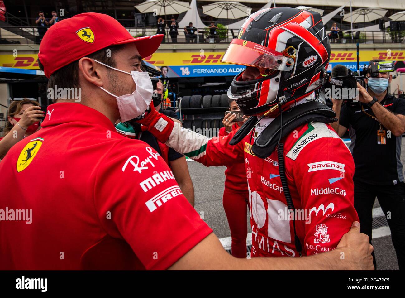 LECLERC Charles (mco), Scuderia Ferrari SF21, Leclerc Arthur (mc ...