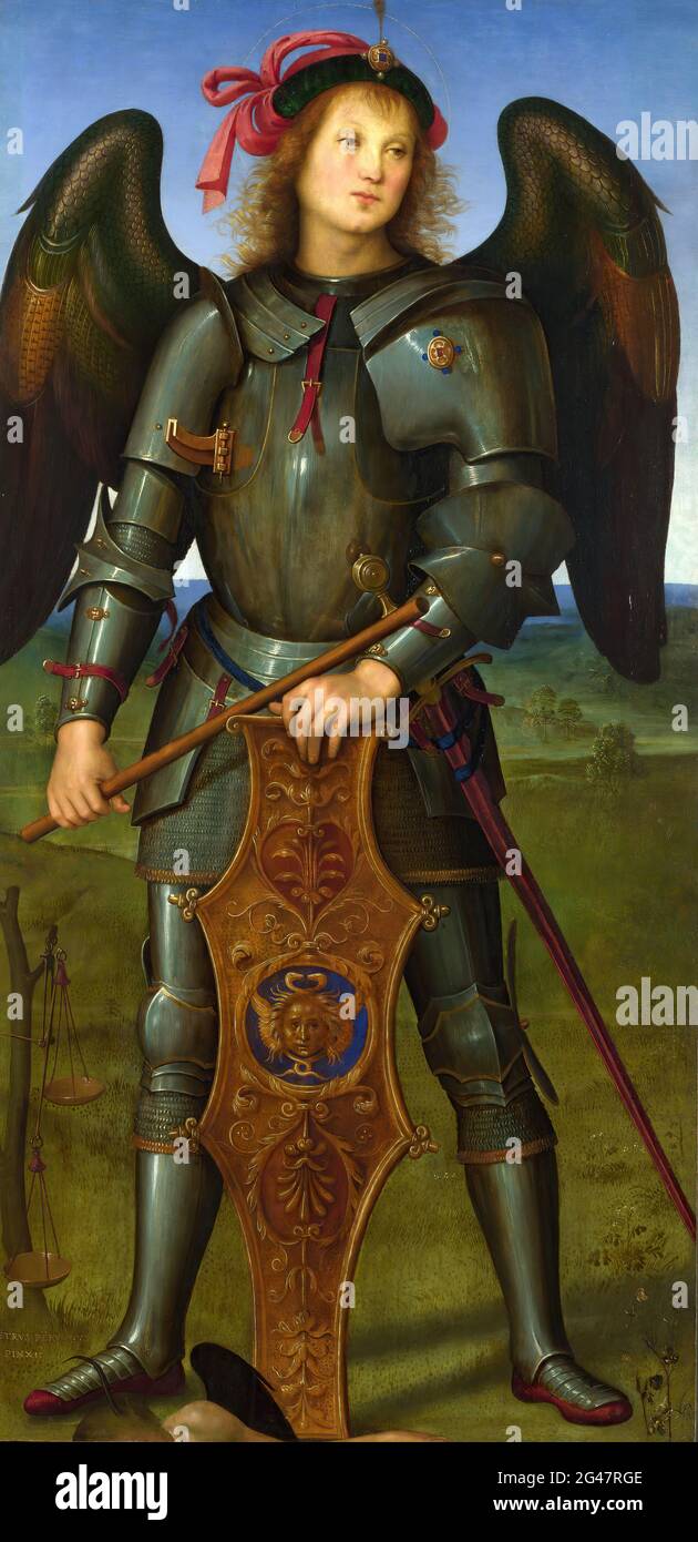 Pietro Perugino - the Archangel Michael Stock Photo - Alamy