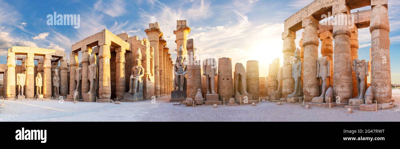 Ancient Luxor Temple view, sunset panorama, Egypt Stock Photo - Alamy