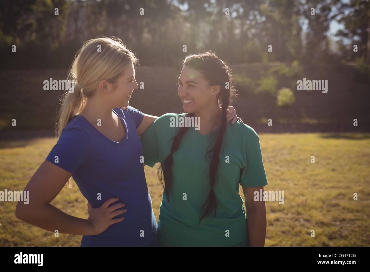 Young friends interacting other hi-res stock photography and images - Alamy