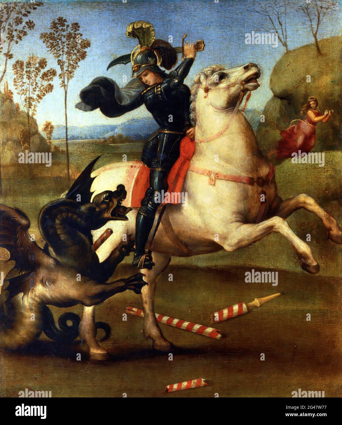 Raffaello Sanzio - Saint George and the Dragon 02 Stock Photo - Alamy
