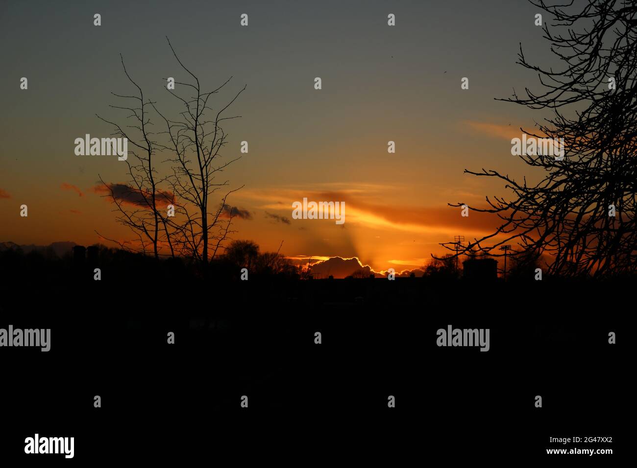 Sunset over York from the city walls, Yorkshire, United Kingdom Stock ...
