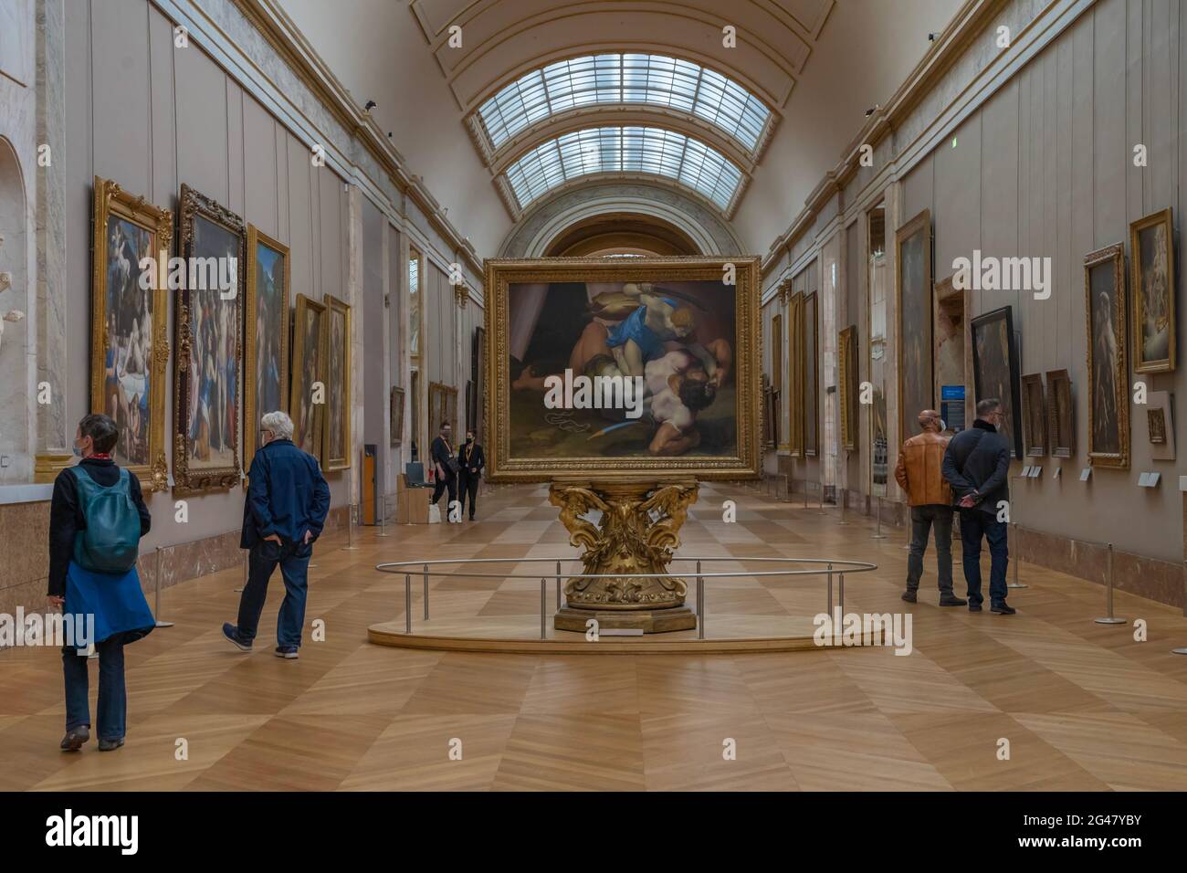 Paris, France - 21 05 2021: Louvre Museum. Denon wing. The fight of ...