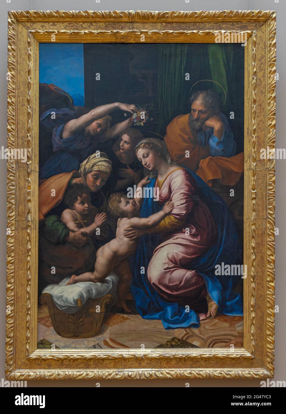 Paris, France - 21 05 2021: Louvre Museum. Denon wing. The great holy ...