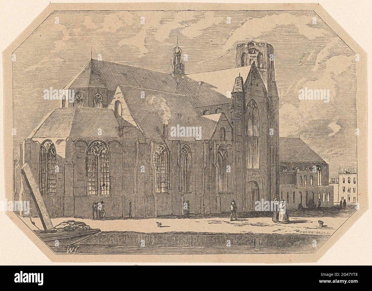 View of a church with a square Stock Photo - Alamy