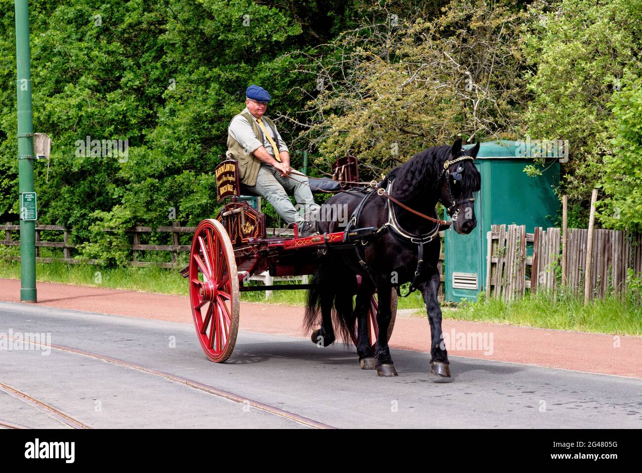 Horse and cart rides for visitors - Beamish Village, Durham County ...