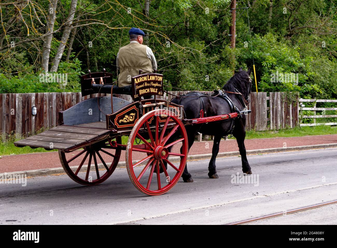 Horse and cart rides for visitors - Beamish Village, Durham County ...