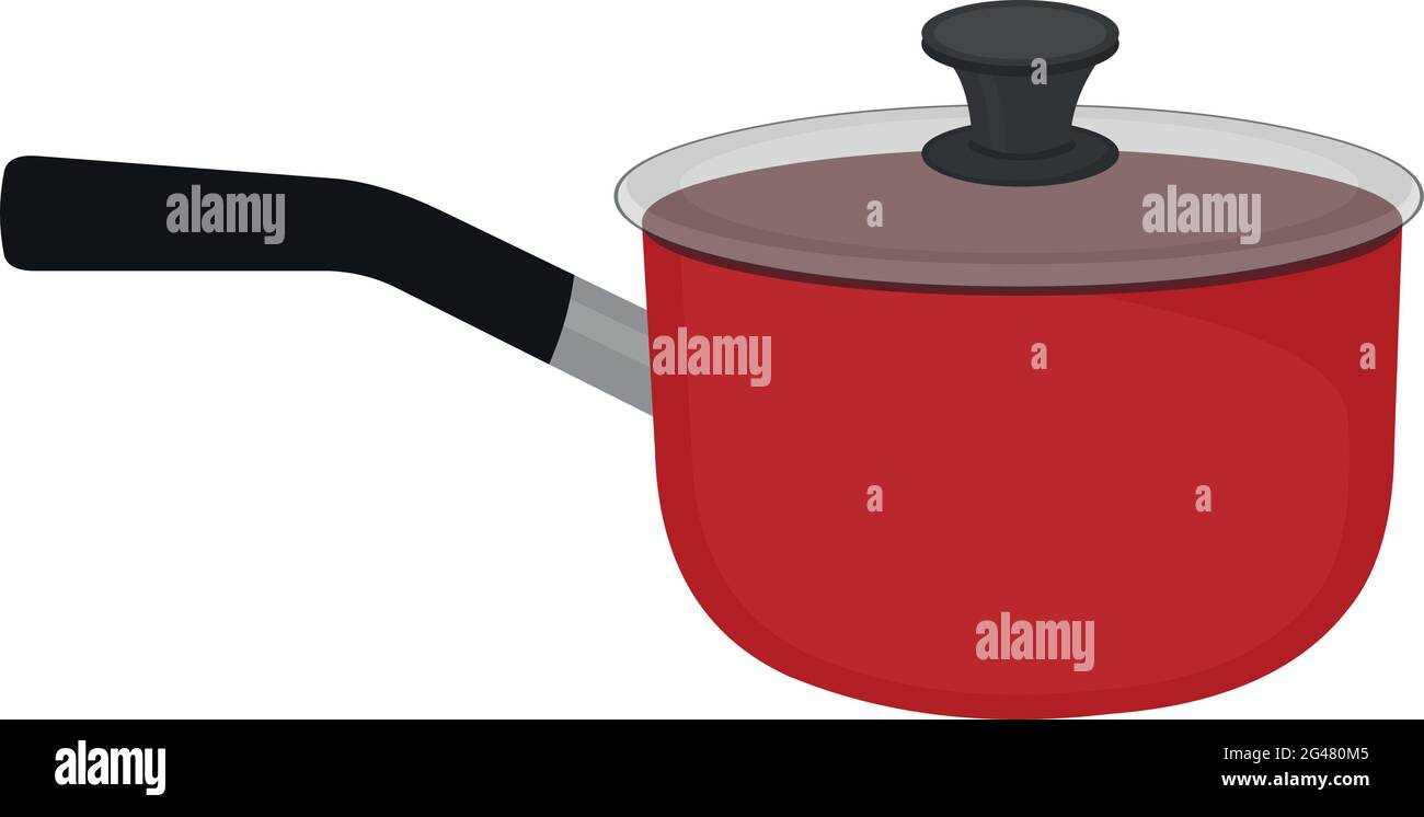 Vector illustration of a saucepan with a handle Stock Vector Image ...