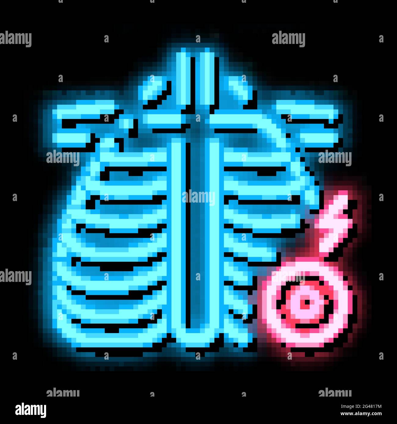 arthritis of rib-sternum joint neon glow icon illustration Stock Vector ...