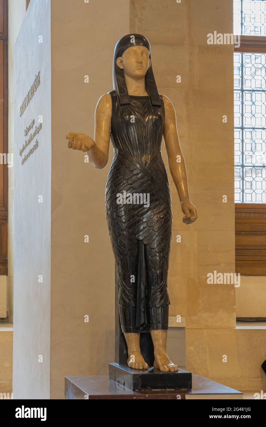 Paris, France - 21 05 2021: Louvre Museum. Denon wing. Isis, egyptian ...