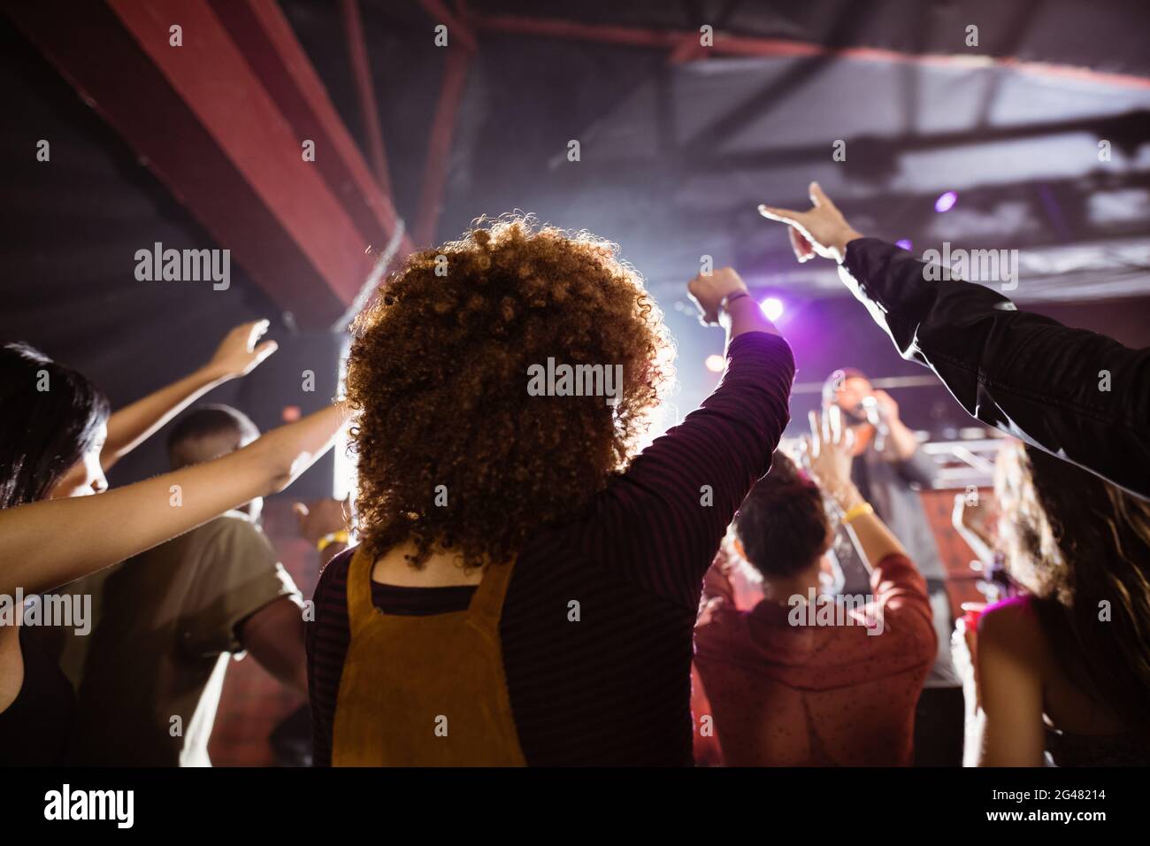 People enjoying music concert at nightclub Stock Photo - Alamy