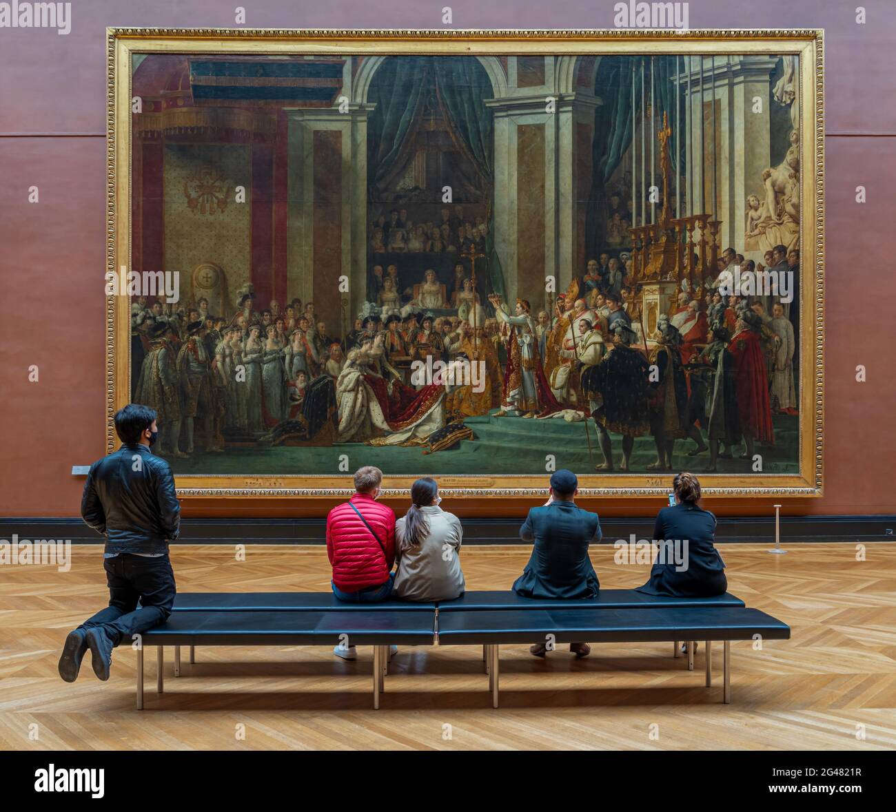 Paris, France - 21 05 2021: Louvre Museum. Denon wing. The consecration ...