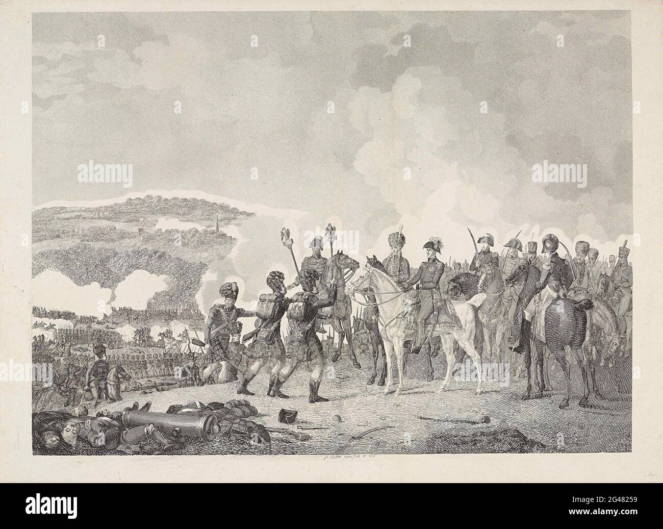 Duke van Wellington receives two standards conquered at Waterloo during ...
