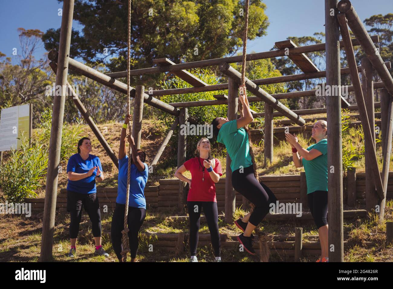 Woman boot camp rope fitness hi-res stock photography and images - Alamy