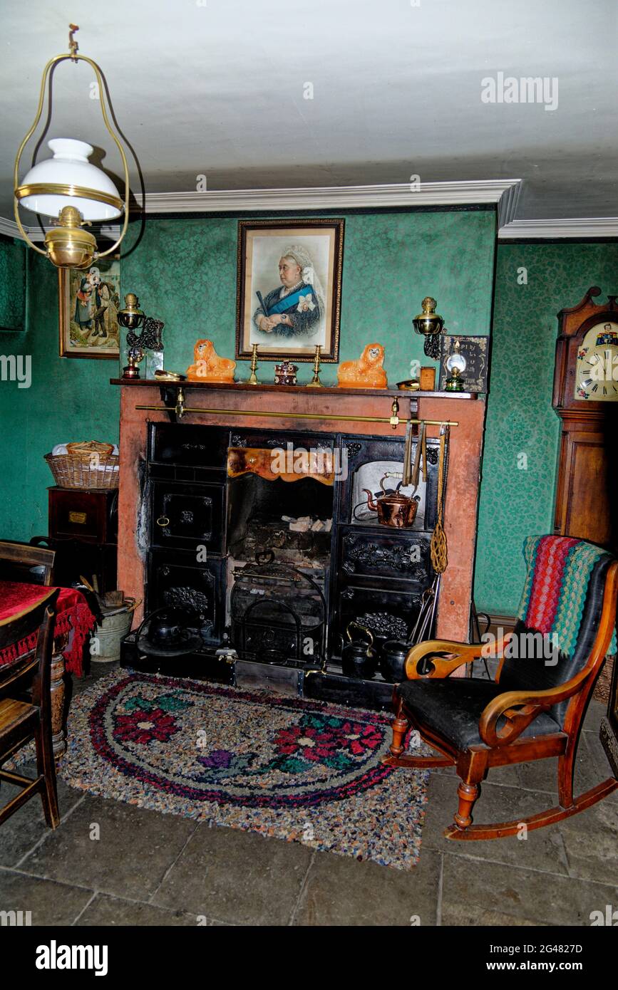 Interior of an old english house - Beamish Village, Durham County ...