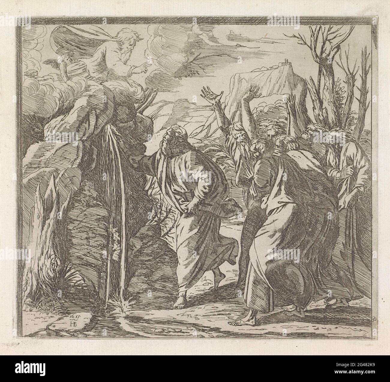 Moses strikes water from the rock; Paintings in the Loggia of Rafaël ...