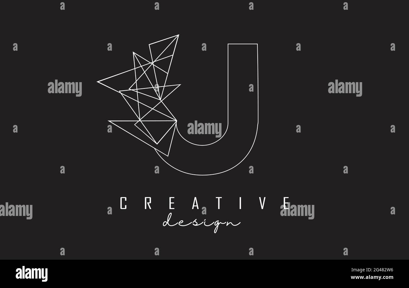 Outline Letter U logo design with broken stone detail. Vector ...