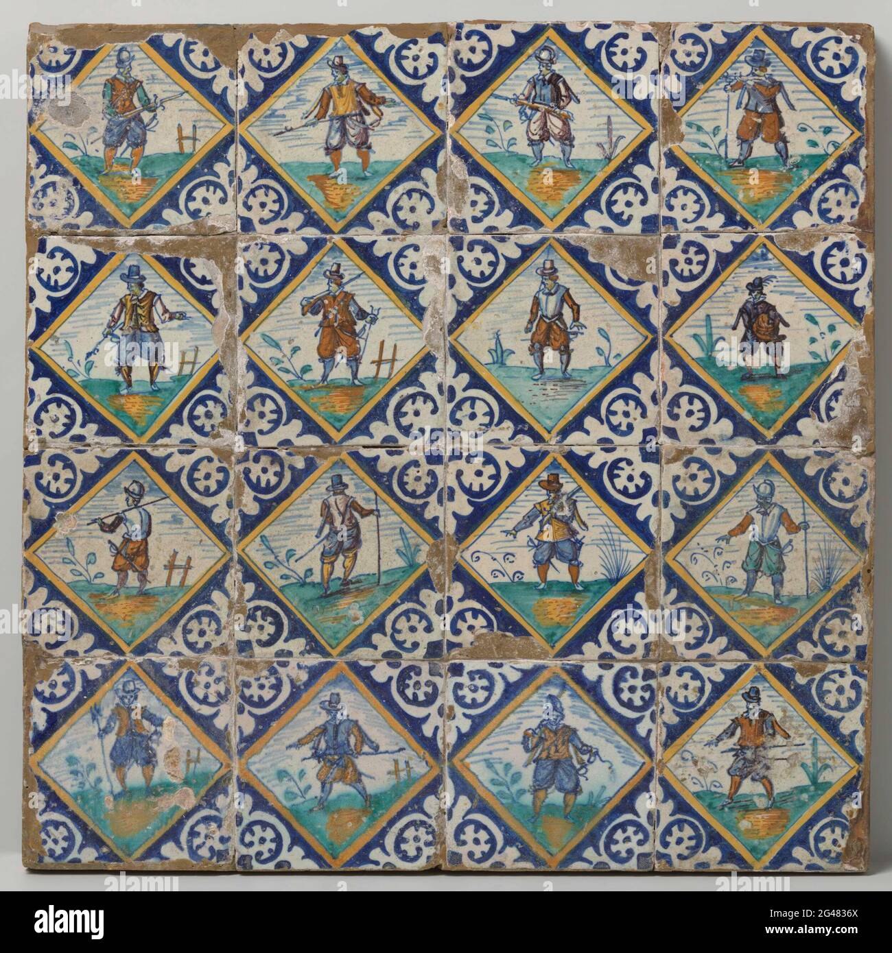 Field of sixteen tiles with soldiers. Field of sixteen tiles (4 x 4 ...
