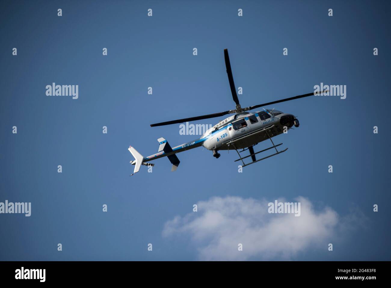 A police helicopter flying over the parade during the march.The largest ...