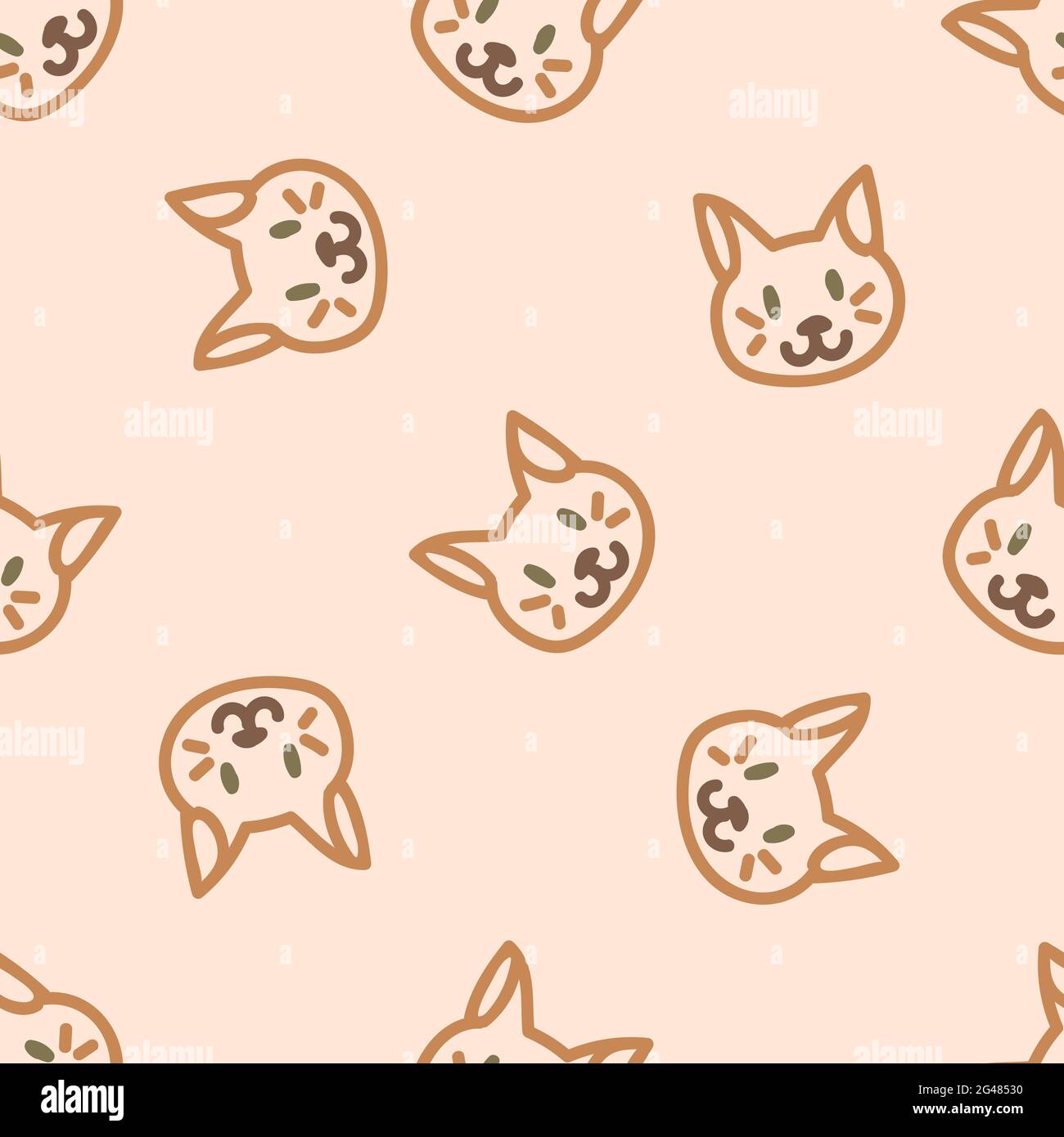 Seamless background pet cat gender neutral pattern. Whimsical minimal ...