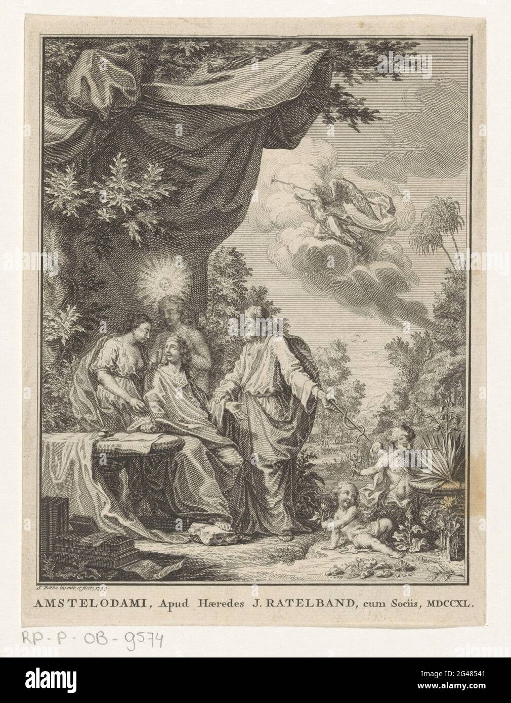 Allegorical performance with caution, faith and Asclepius; Title page ...