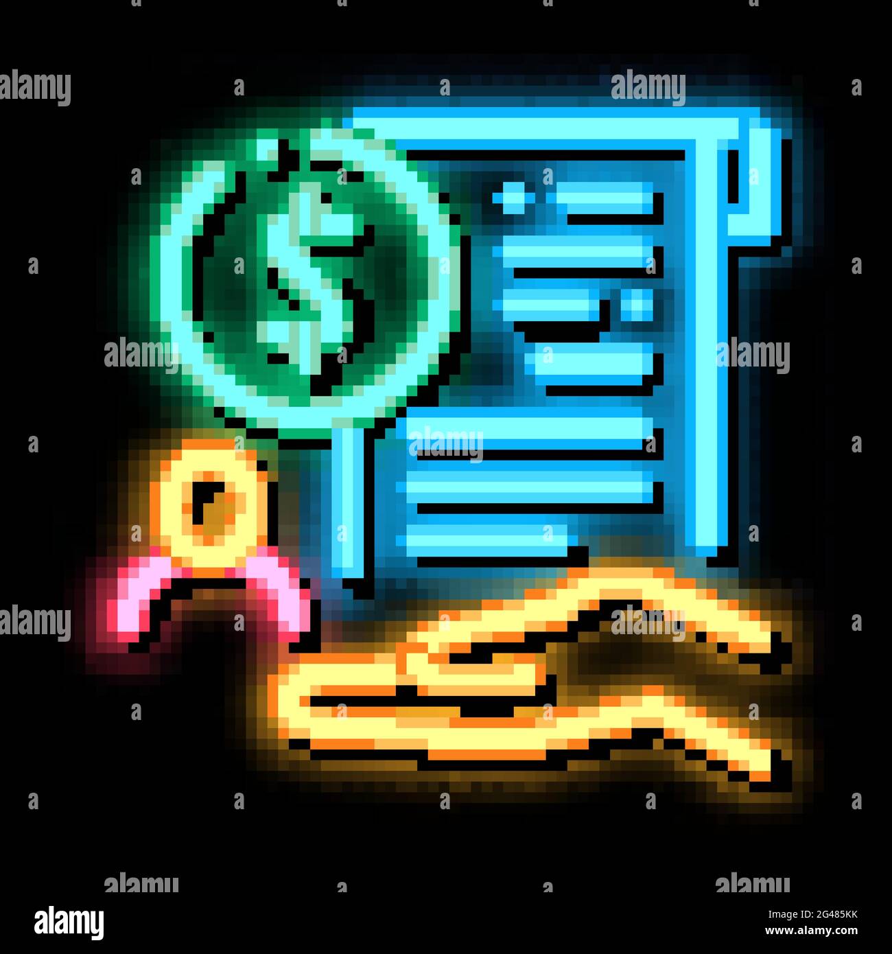 cash purchase agreement neon glow icon illustration Stock Vector Image ...