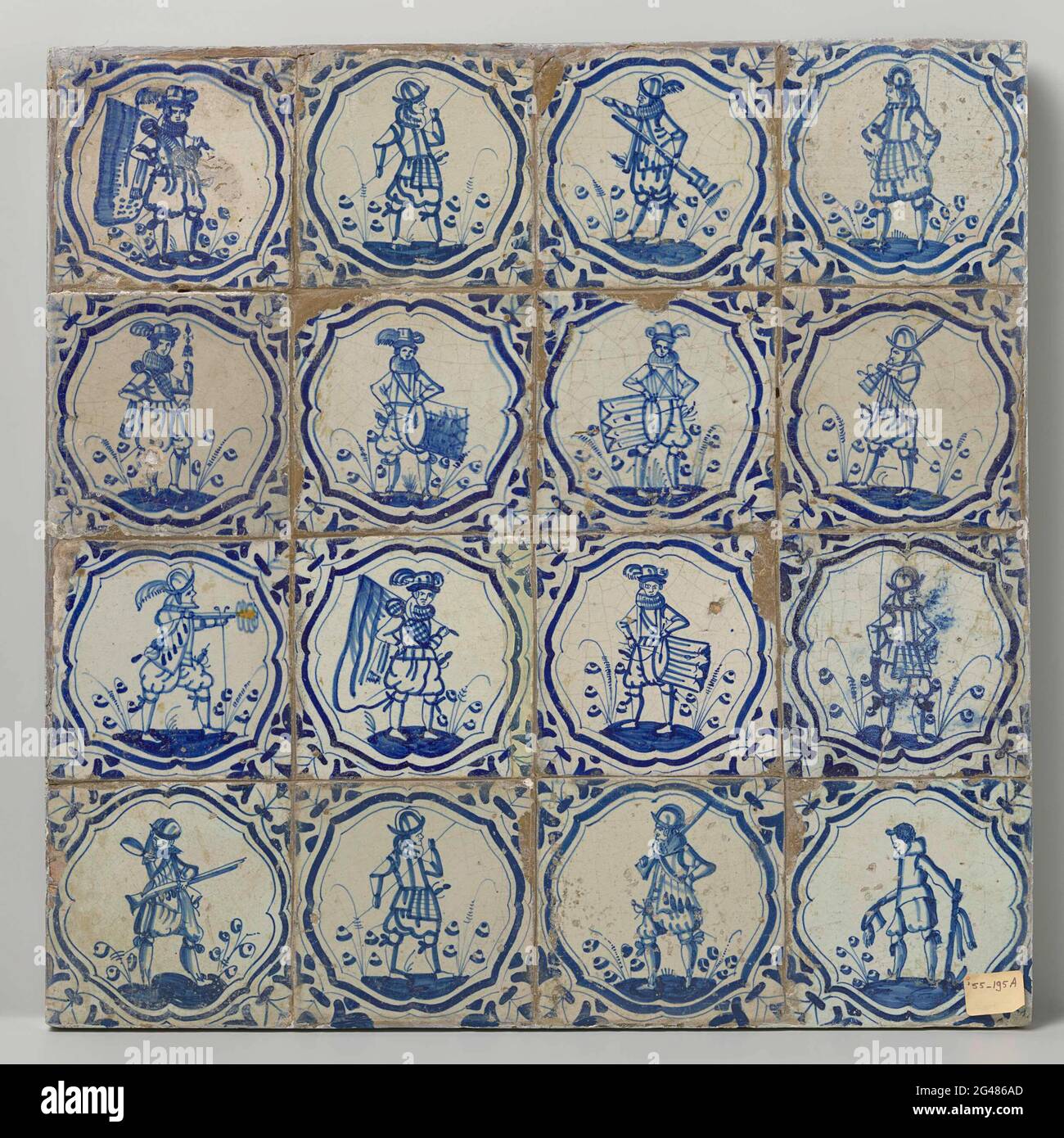 Field of sixteen tiles with soldiers. Field of sixteen tiles (4 x 4 ...