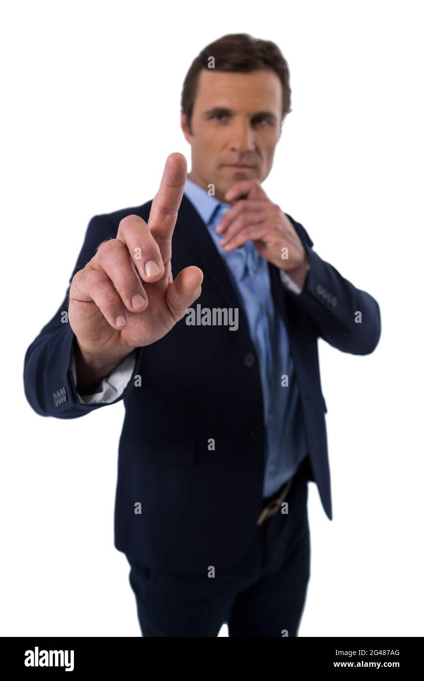 Man pretending invisible screen hi-res stock photography and images - Alamy