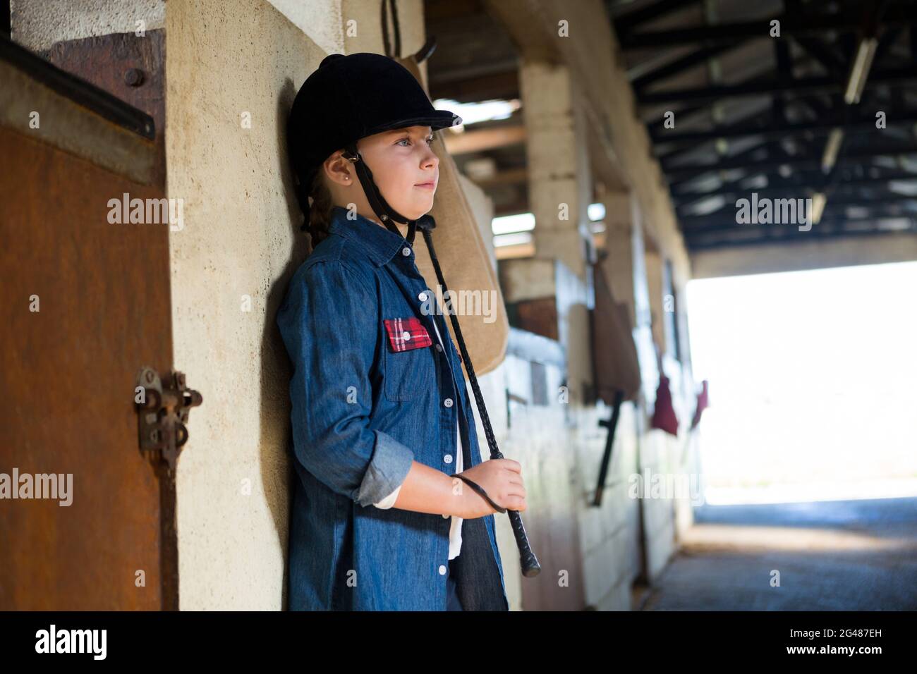 Stable and girl and jockey hi-res stock photography and images - Alamy