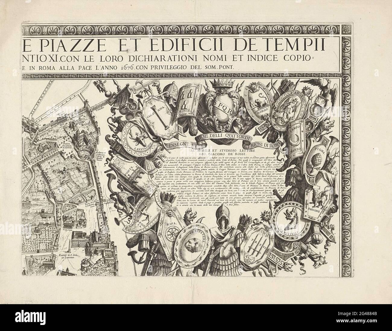 Plattegrond van de Stad Rome; New plants and raised of the city of Rome ...