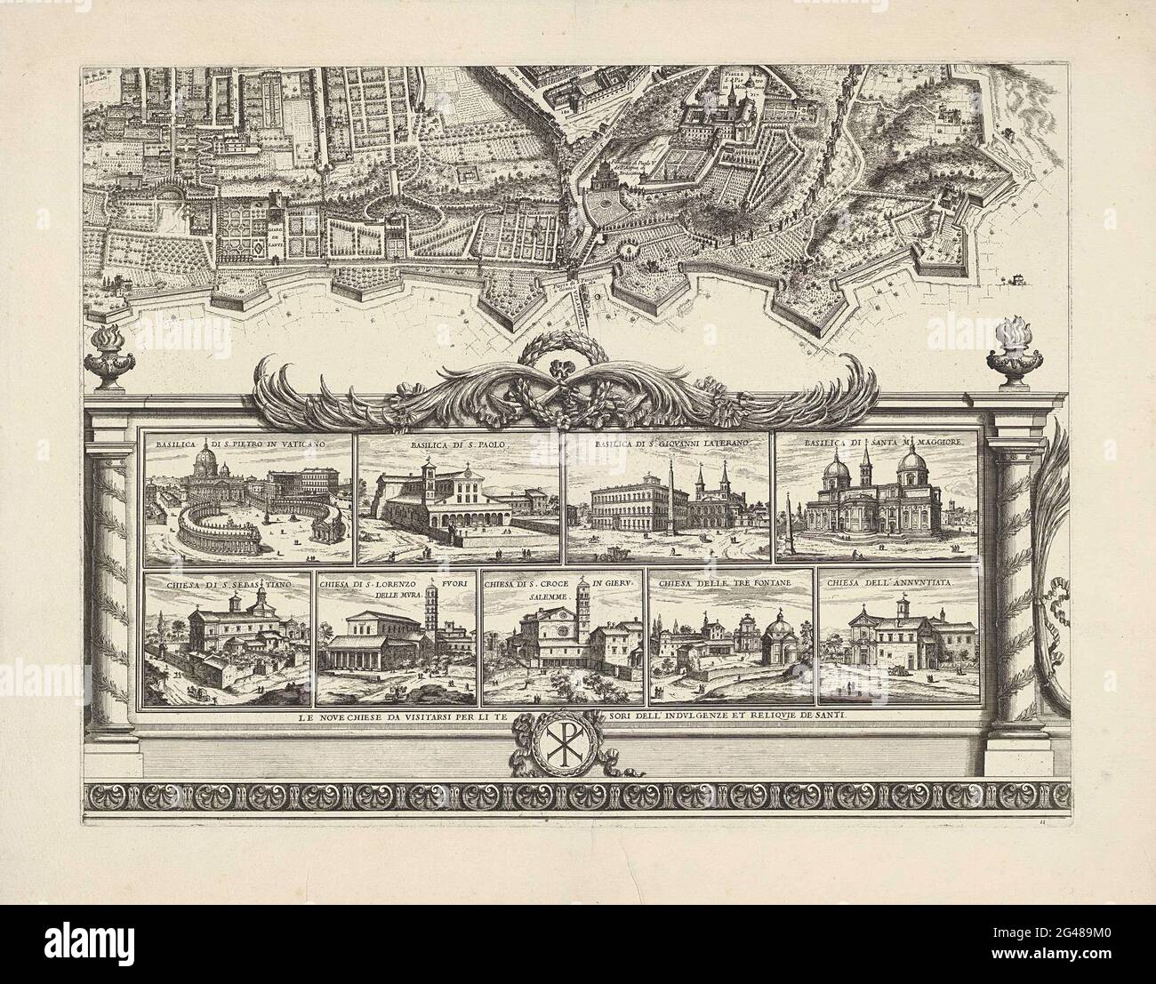 Plattegrond van de Stad Rome; New plants and raised of the city of Rome ...