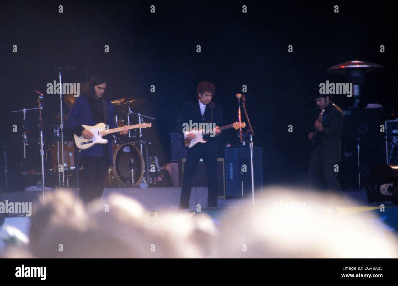 Bob dylan playing in the pyramid stage on 28 june hi-res stock ...
